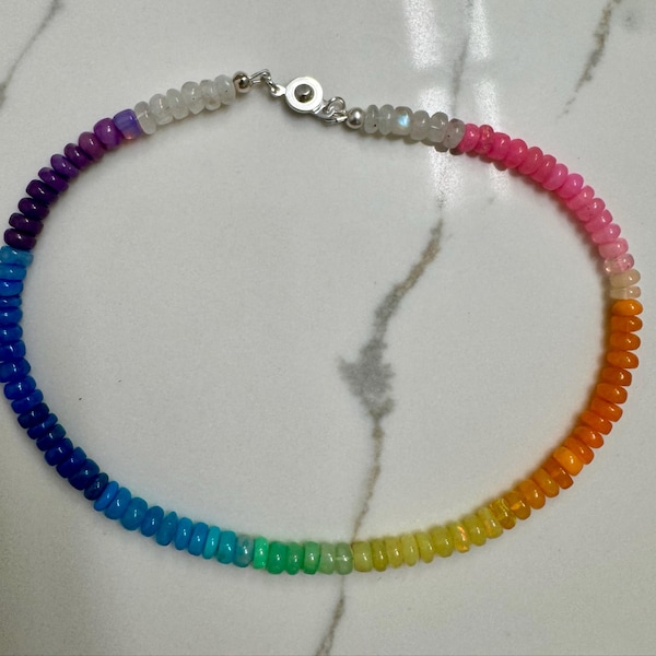 SCRATCH AND DENT, Pink and Cream Ethiopian Opal Rondelles, 3mm - 5mm ...