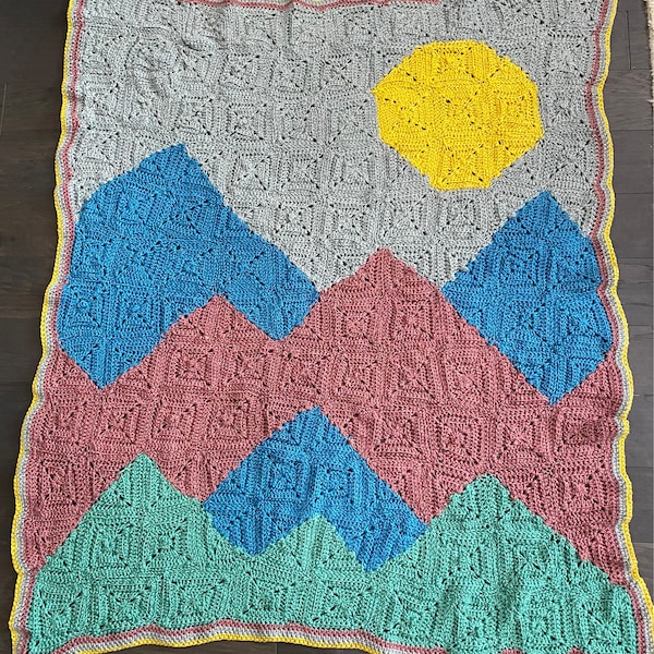 Crochet Blanket Pattern - Mountain Crochet Pattern - Etsy