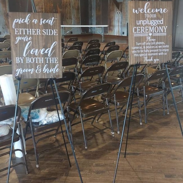 Large 65" Black Metal Easel Stand, Wedding Sign Tripod Stand ...