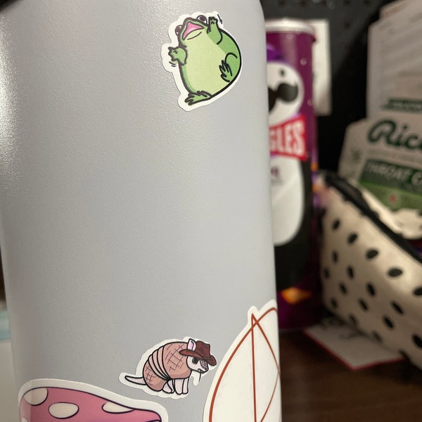 10 Pack Woebegone Animal Mini Sticker Flakes / Cute Funny Frog Cow ...