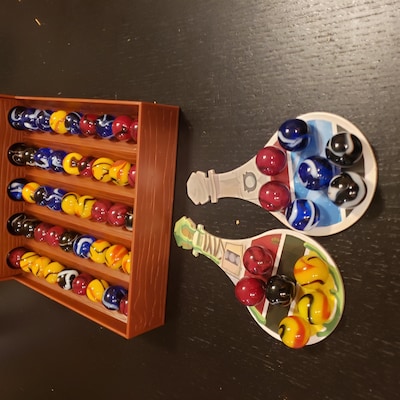 Tidal Wave II 16mm Glass Marble Players 5/8th Pack of 5 Dark Blue W ...