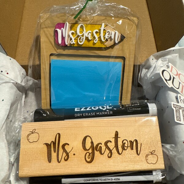 Personalized Teacher Gift Box Set With Dry Board Eraser, Markers ...