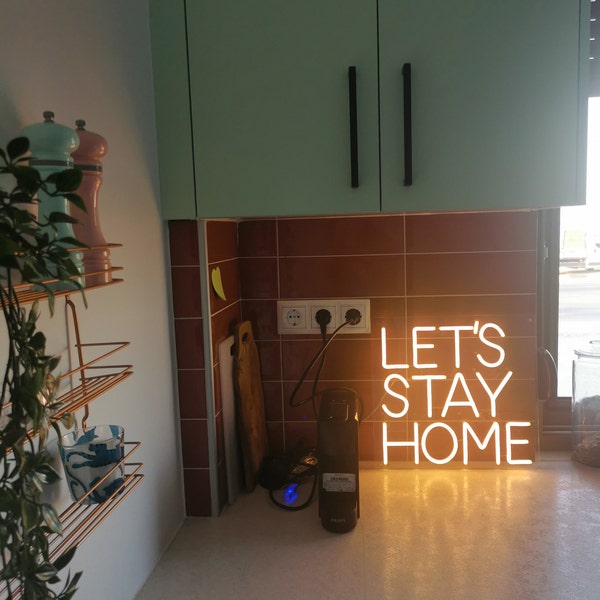 Let's Stay Home, Home Wall Decoration,neon Light, Neon Sign Bedroom ...