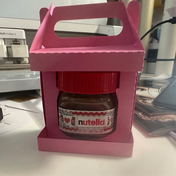 Mini Nutella Holder Case Template, Box Template, Chocolate Favor Box ...