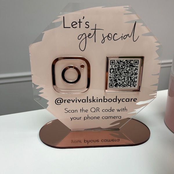 Custom Acrylic Instagram Sign for Business Reception - Social Media ...