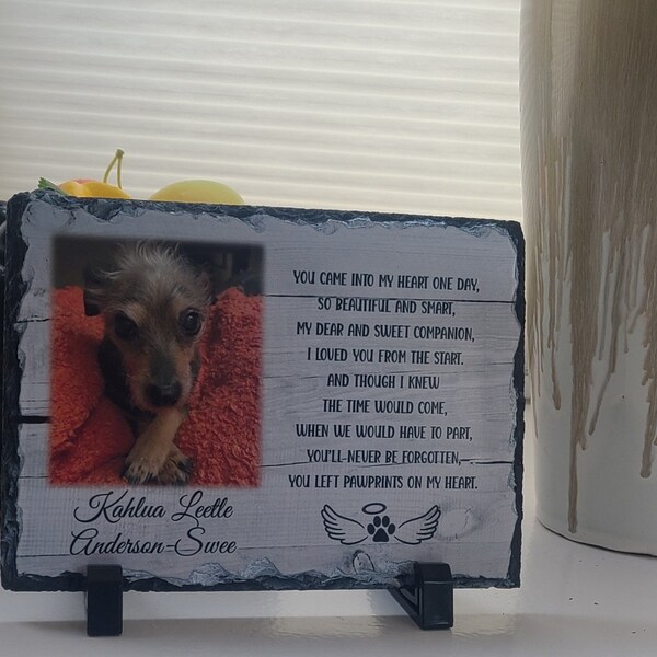Dog Memorial Plaque | Paw Print | Rainbow Bridge Poem | Pet Memorial ...