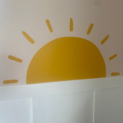 Half Sun Wall Decal Sunshine Wall Stickers, Boho Nursery, Kids Room ...