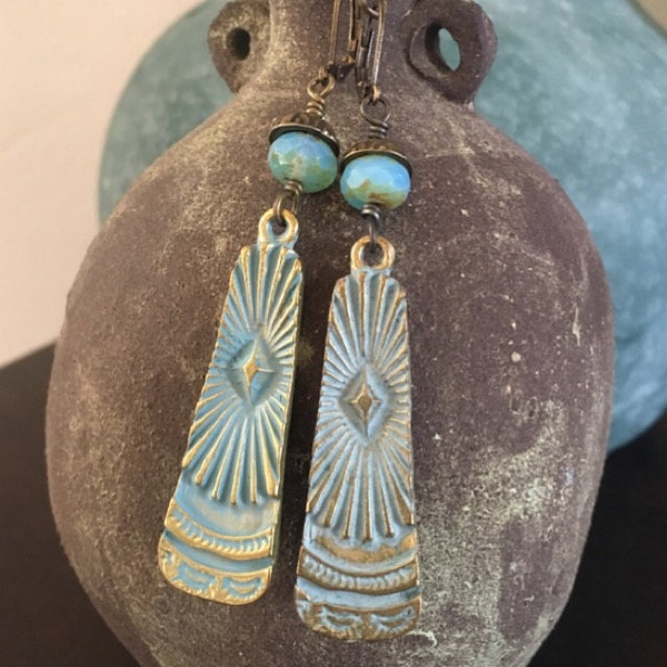 2 Patina Blue Charms Antique Blue Charms , Faux Patina Over Antique ...