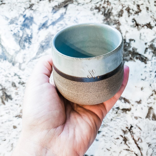 Blue Pottery Cups, Ceramic Design, Stoneware Pottery, Set of 2, Tumbler ...