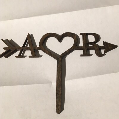 Arrow Wood Wedding Cake Topper Wedding Cake Topper Rustic Cake Topper ...