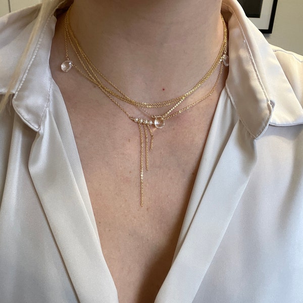 Stassi's Signature Design "the Pearl Chain Choker" 14k Gold Gold Filled ...