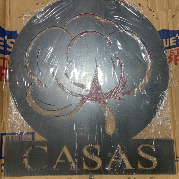 15 Inch Personalized Cotton Boll Customized Sign/ Cotton Metal Sign ...