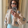 Evil Eye Bead Cardigan | Chunky Knit Nazar Jacket | Knitted 3D Turkish ...