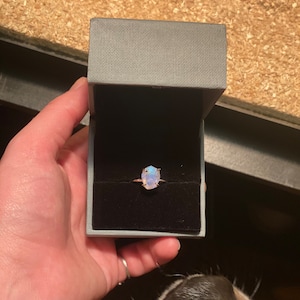 Raw Moonstone RHODIUM PLATED Ring , Raw Crystal Ring, Rainbow Moonstone ...