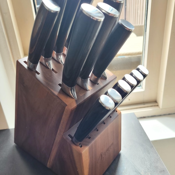 Extra Large Black Resin Magnetic Knife Block Holds up to 16 Knives ...