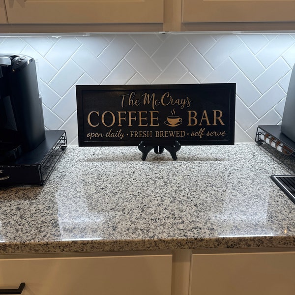 Personalized Coffee Bar Sign Custom Coffee Name Sign Home Kitchen Decor ...
