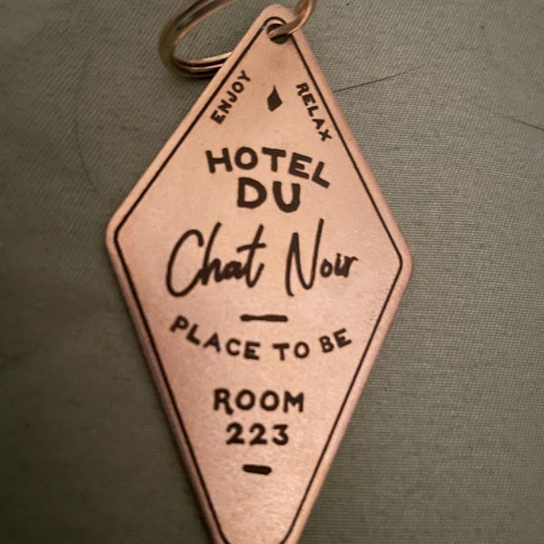 Personalized Vintage Hotel Keychain // Gold Key Ring // Personalised ...
