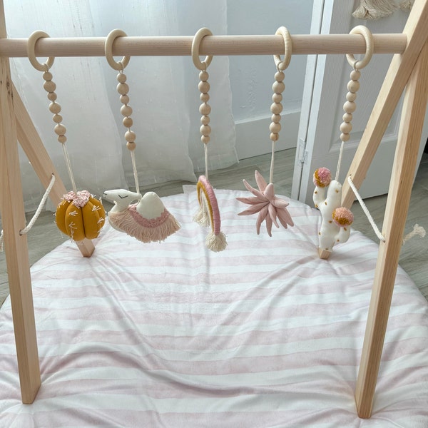 Monochrome Wooden Play Gym/ Wooden Play Gym / Montessori Play Gym/ Baby ...