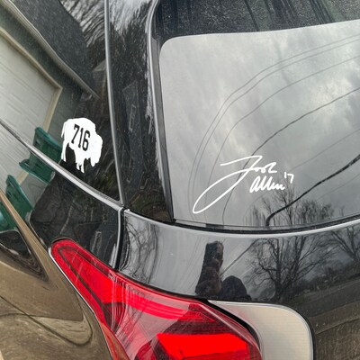 Buffalo Football Josh Allen Jumping, Leaping Diecut Sticker Decal 6x3.5 ...