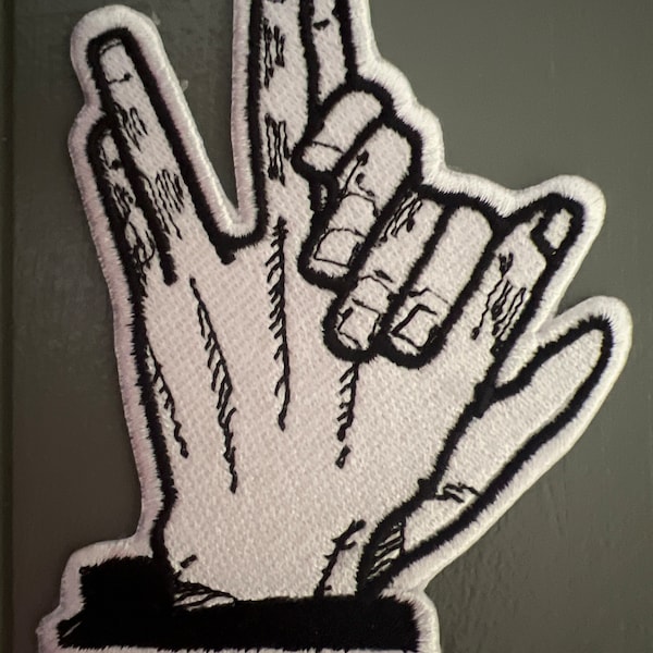 Hand Shadow Embroidered Patch| Gift Embroidery Patch| Hand Patch ...
