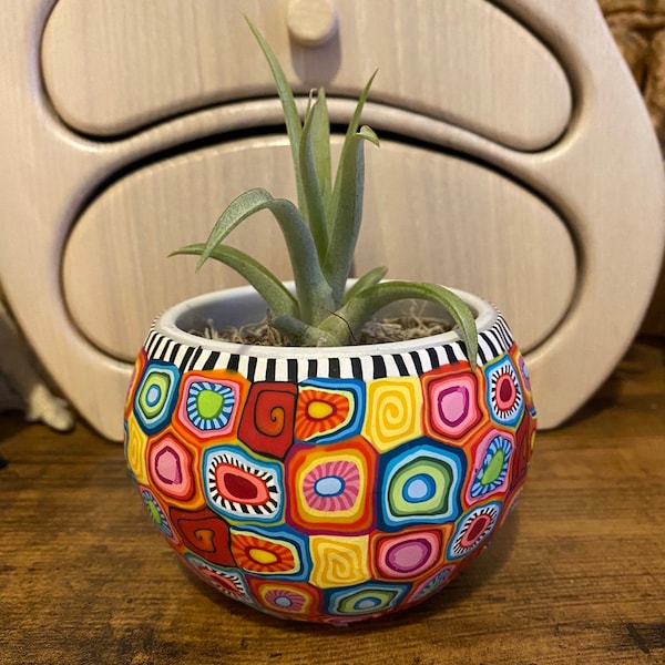 Small Colorful Indoor Pot for Plants and Succulents - Etsy