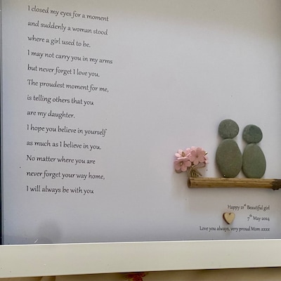 Retirement Gift, Good Luck Present, Pebble Art Picture Framed Poem ...