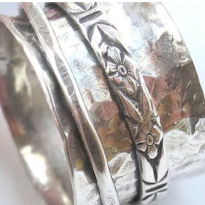 Forged Sterling Silver and Copper Anticlastic Spinning Ring - Etsy