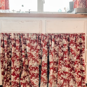 Fabric by the Yard, Beautiful Antique Toile, 100% Cotton, Ruby Red ...