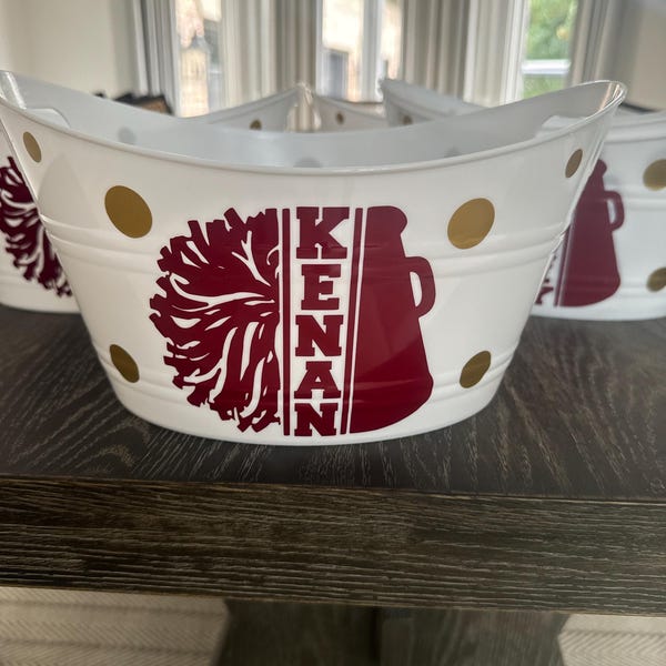 Personalized Gift Basket for Cheer Leader Bucket Senior Night Cheer Pom ...