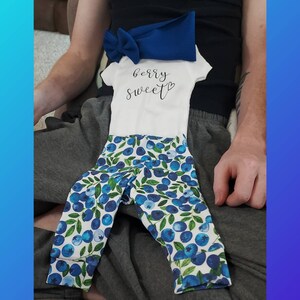 Berry Sweet Baby Leggings Set, Blueberry Baby Girl Leggings and Bow ...