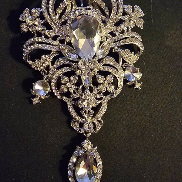 Huge Rhinestone Embellishment Silver Gold or Rose Gold Tone Flat Back ...