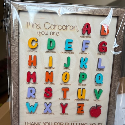 Personalized Teacher ABC Sign Personalized Teacher Appreciation Sign ...