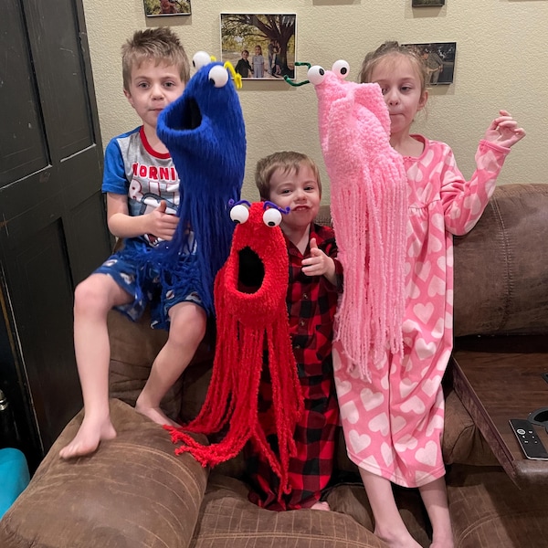 Soft Crochet Monster Hand Puppet. Alien Yip Yip, - Etsy