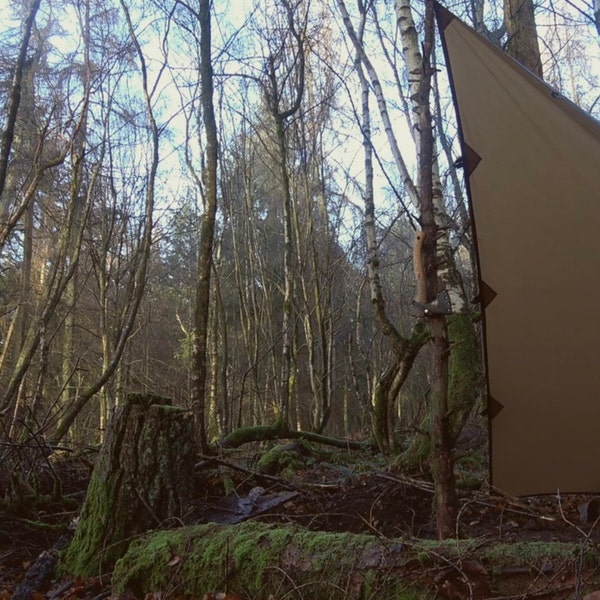 Artisanal Bushcraft Oilskin Tarp- Handmade Waxed Cotton Canvas Nessmuk ...