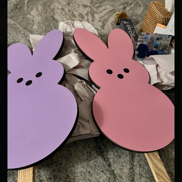 Hand-painted Spring Bunny Peeps Yard Stakes: Easter Garden Decor, 4 ...