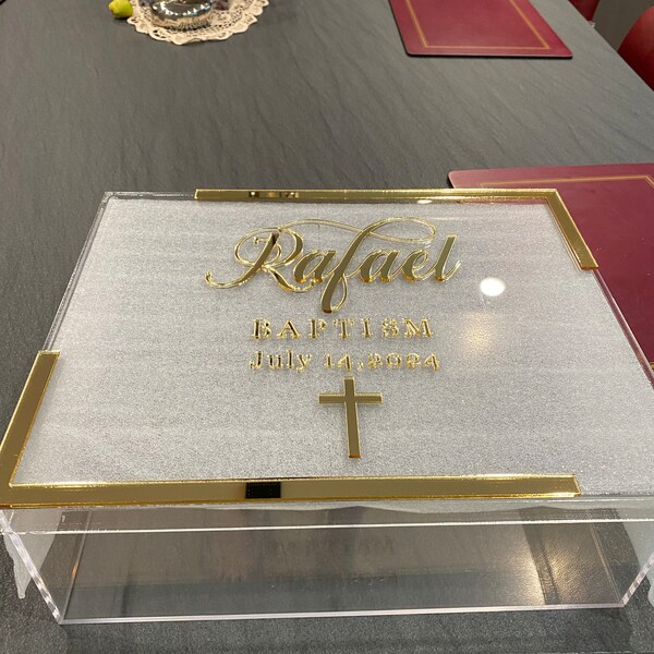 Customized Luxury Keepsake Baptism Acrylic Box | Personalized Baby ...