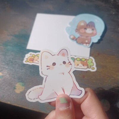 Sitting Kitty Vinyl Sticker/ Laptop Stickers/ Cute Stickers - Etsy