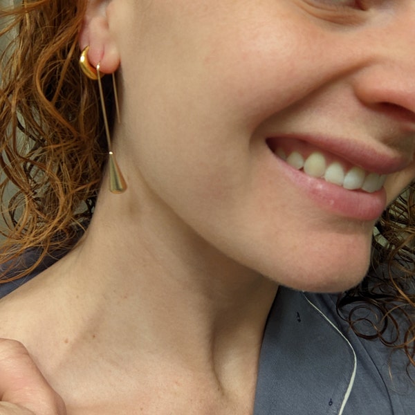 Minimal Dainty Long/short Water Drop Earrings, Silver/gold Drop ...
