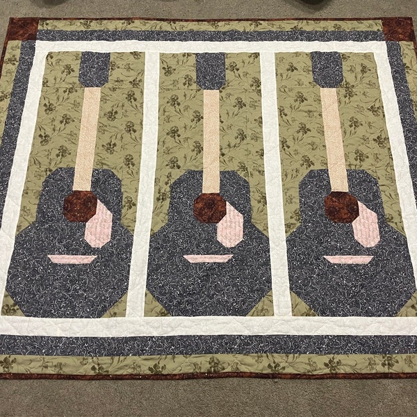 Acoustic Guitar Quilt Block PDF Pattern - Etsy