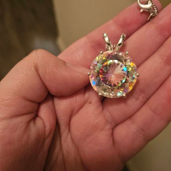 Magical Mystic Topaz Ring, Portuguese Cut, 8×8 MM 925 Sterling Silver ...