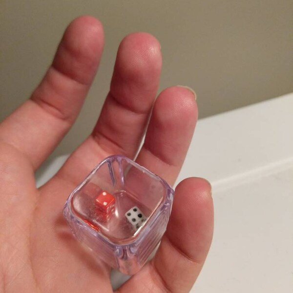 Triple D6 - Three Small D6 in Large Clear D6 Die - RPG Dice Tool ...