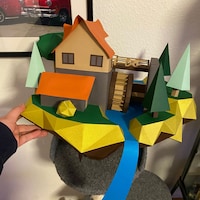 DIY Treehouse Model, 3D Papercraft PDF Pattern / Simple Origami Lowpoly ...