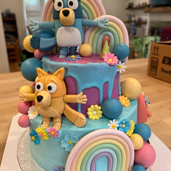 Bluey Characters Fondant Cake Topper - Etsy