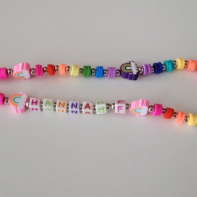 Personalised Beaded Phone Charm Mobile Strap Any Name or Text Any ...