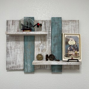White Distressed Shelf, Entryway Shelf, Mudroom Shelf, Bathroom Shelf ...