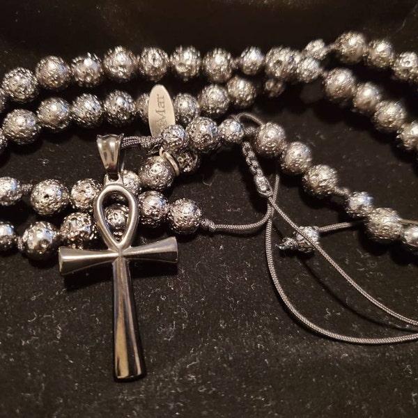 The Galvanized Ankh 5 Decade Catholic Rosary Made of High Quality ...