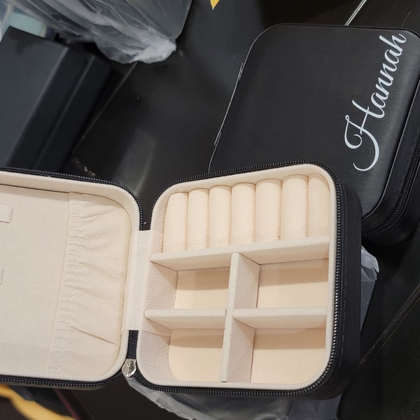 Personalized Square Jewelry Box, Travel Jewelry Case, Jewelry Organizer Bridesmaid Gift for ...