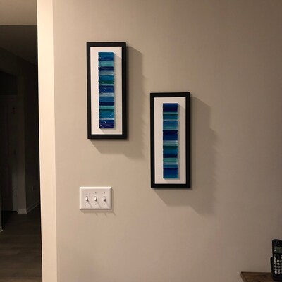 Modern Glass Art Green Wall Art 3D Wall Art Glass Art Fused Glass Wall ...