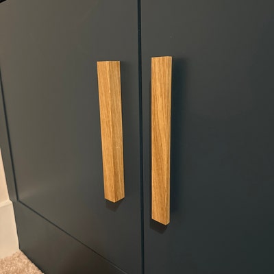 Long Oak Handle Cabinet Handle up Cycled Furniture Handle Kitchen ...