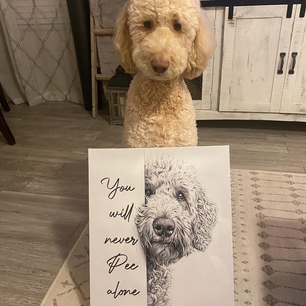 Funny Goldendoodle You Will Never Pee Alone, Funny Dog Poster ...